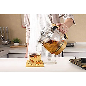 Alfto Hot Pads Trivet,Table Solid Bamboo Wood Trivets for Hot Dishes and Pot with Non-slip Pads Heat Resistant Pads Teapot Trivet 4pcs(Multi Size,2 Square 2 Round)