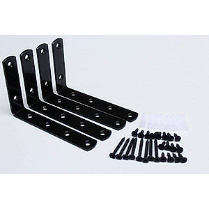 MHMYDZ 4 Pcs Black Steel Heavy Duty"L" Corner Brace Joint Angle Bracket Shelf Bracket Wall Hanging with Screws 125mmX75mm/5 InchX3 Inch Decorative Corner Brackets Joint Angle Bracket