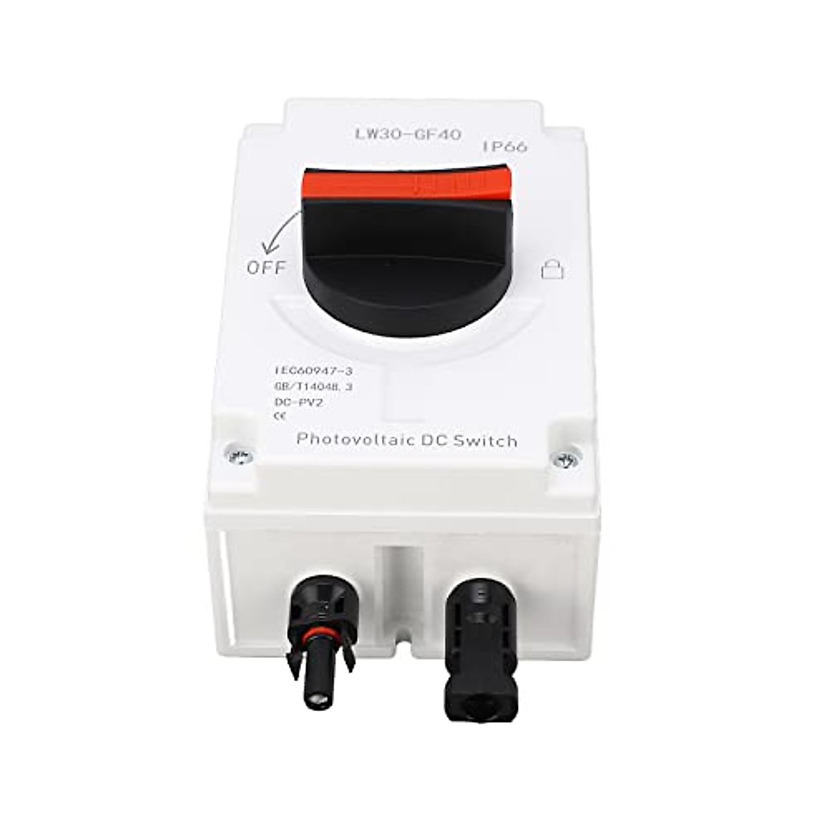1500V 32A Photovoltaic DC Isolator Solar Switch, IP66 Waterproof Isolation PV Disconnect, for Off Grid On Grid Solar Systems, Solar Power System RV, Boat Basic