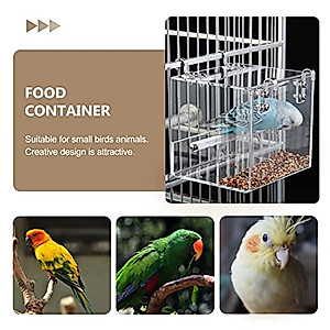 UKCOCO No Bird Feeder- Parrot Feeder Cage with Hooks Birds, Automatic Anti- Spill Parrot Food Container, Dish Hanging in Cage Feeding Bowl Cage Accessory for Small Birds Budgerigar Canary ( Size L )