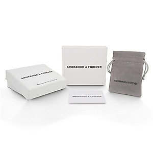 AMORAMOR & FOREVER 18K White Gold Plated Brilliant Cut Cubic Zirconia Stud Earrings For Women Men 8 Prong 8 Swarovski Zirconia Sterling Silver Post Hypoallergenic CZ Stud Earrings (CLEAR)