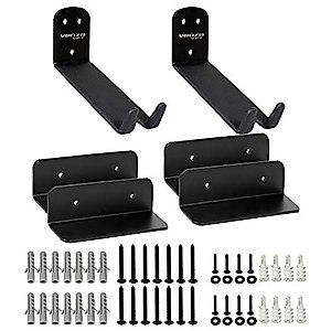Venzo Bike Bicycle Cycling Pedal Wall Mount Indoor Storage Hanger Stand - Hook Rack Holder - with Tire Brackets - Great for Garage and Shed (1)