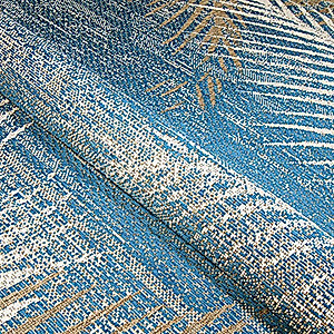 Couristan Monaco Tropical Palm Indoor/Outdoor Area Rug, 7'6" x 10'9", Ocean