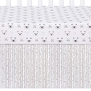 Sammy & Lou Up North 4-Piece Baby Crib Bedding Set, Includes Quilt, Fitted Crib Sheets Neutral, Crib Skirt, and Plush Toy