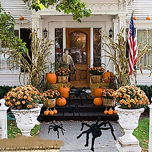 Anditoy 4 Pack Halloween Spiders Giant Fake Scary Hairy Spider for Halloween Decorations Outdoor Halloween Decor Indoor Yard Party Decoration