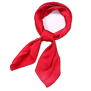 AOLIGE Hair Scarf Satin Head Neck Scarfs for Women (red), Medium