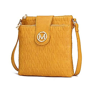 MKF Crossbody Bags for Women – Cross body Strap, Messenger Purse – PU Leather Handbag, Womens Fashion Pocketbook Mustard