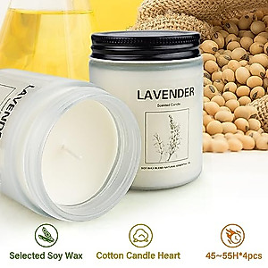 4 Pack Candles for Home Scented, Lavender Candles Gifts Set for Women, 28 oz Aromatherapy Jar Scented Candles for Home 200 Hour Long Lasting Soy Candle, Birthday, Christmas, Valentine