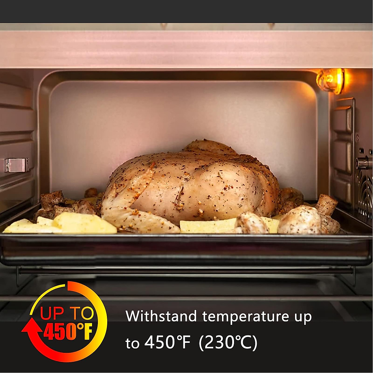 Acrux7 4 PCS Baking Pans Set, Nonstick Baking Pans & Bowl Set, Deep Metal Baking Sheet Pans, Rectangular Stackable Baking Trays, Cake Pans Sets for Oven (Black, 12x8, 12.6x8.5, 13.4x9.5 inch)