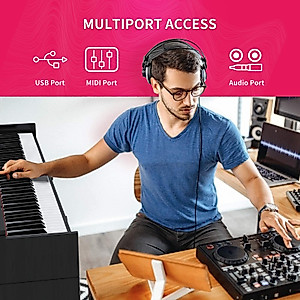 LAGRIMA LAG-800 88 Key Digital Piano Full Size Electric Keyboard w/Music Stand+Power Adapter+3-Pedal Board+Instruction Book+Headphone Jack for Beginner/Adults, Black(Piano Only)