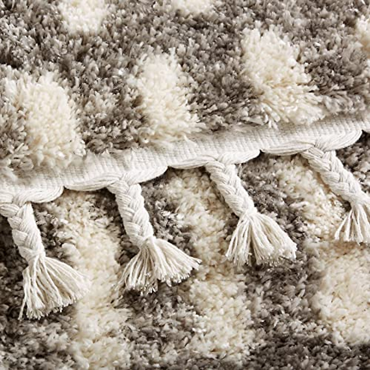 Home Dynamix The Spruce Marcella Louise Geometric Stripe Shag Area Rug, Gray/Ivory, 7'10"x10'5" Rectangle