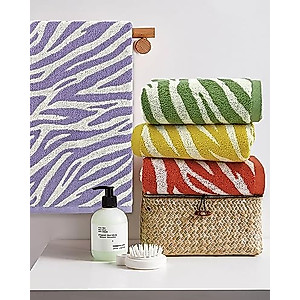 Jacquotha Zebra Stripe Hand Towels for Bathroom Kitchen Multicolored - Cotton Face Towels Hand Towel Set of 4, Cute Patterned Towel, 29” x 13”