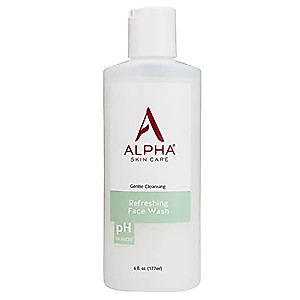 Alpha Skin Care Refreshing Face Wash | Anti-Aging Formula | Citric Alpha Hydroxy Acid (AHA) | Gently Cleanses, Purifies, Tones & Restores Ideal PH | For All Skin Types | 6 Fl Oz