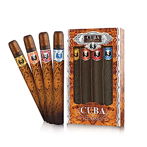 Cuba Original 4-Piece Set for Men, 4 X 1.17 Oz (Gold/Blue//Red/Orange)