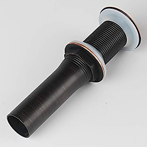 Oil Rubbed Bronze Pop Up Drain with Detachable Basket, Bathroom Vessel Lavatory Vanity Faucet Sink Drain Stopper, ORB Without Overflow