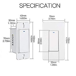 MOES WiFi Smart Light Switch, Single Pole/Multi-Control Association Needs Neutral Wire 2.4GHz Wi-Fi Smart Life/Tuya App Light Switch Works with Alexa and Google Home No Hub Required, 4 Pack White