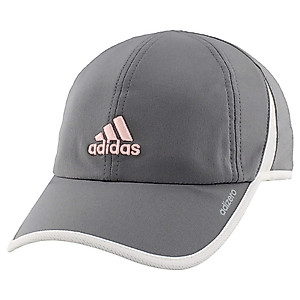 adidas Women's Adizero II Cap, Grey/White/Hawthorne Pink, One Size