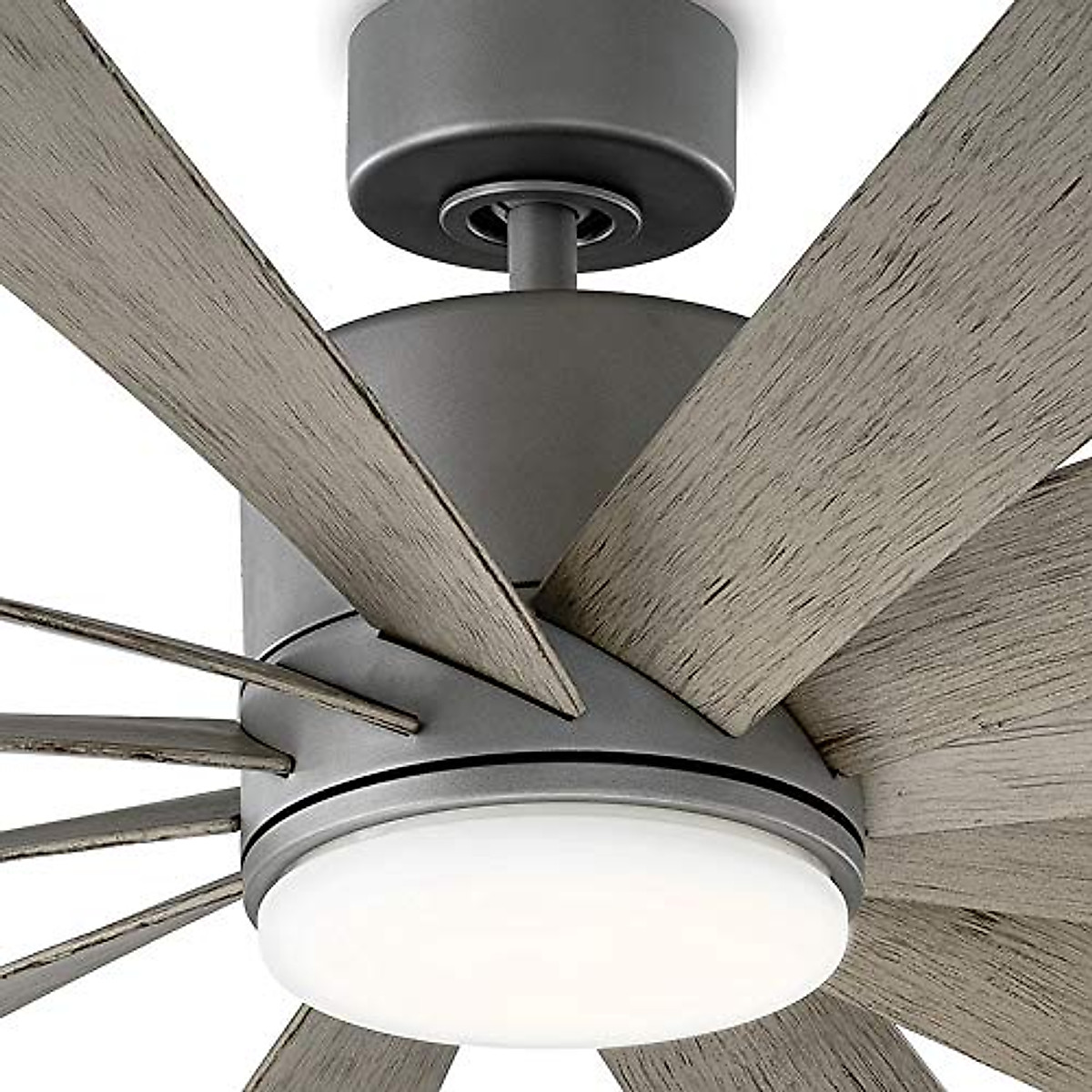 Modern Forms FR-W1815-80L-GH/WG Windflower 80 Inch 12 Blade Indoor/Outdoor Smart Fan with Six Speed DC Motor and LED Light in Graphite Finish Works with Nest, Ecobee, Google Home and iOS/Android App,