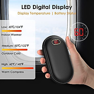 Hand Warmers Rechargeable, RARF 10000mAh Electric Reusable Hand Warmer Power Bank, Rechargeable Heater Great for Outdoor, Camping, Hiking, Great Gift for Women Men