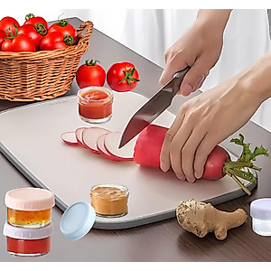 Small Glass Jars with Lids [6 Pack], Salad Dressing Container To Go, Condiment Containers & Dipping Sauce Cups, Glass Meal Prep Containers for Lunch Box (1.7oz)