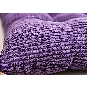 Corduroy Chair Cushion with Ties, Nonslip Tufted Seat Cushions Kitchen Dining Chair Pads with Ties Office Car Sitting Chair Pads (17in X 17in, Orange)