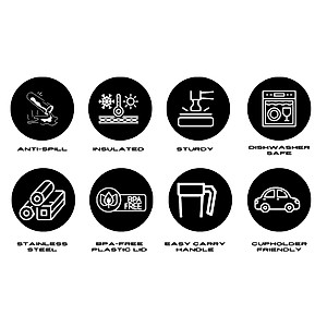 2nd Generation 40 oz Tumbler with Handle and Straw Insulated Tumblers Cups with Lids Straws Double Wall Vacuum Thermos cup 304 Stainless Steel Travel Mug Gifts for Men Women Him Her (Black)