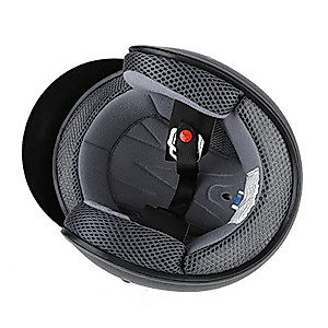 TCT-MOTORPARTS Adult Helmet 3/4 Open Face Motorcycle Scooter DOT Helmet Sun Visor Size Small Matte Black