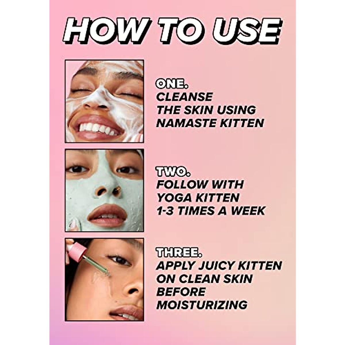 I Dew Care Heartleaf Skincare Set - Kitten My Balance On | Foam Cleanser, Wash-off Mask, Serum For Blemish Skin, With Kaolin, Heartleaf Extract, Gift, Travel Size, Korean Skincare, TSA Friendly Size