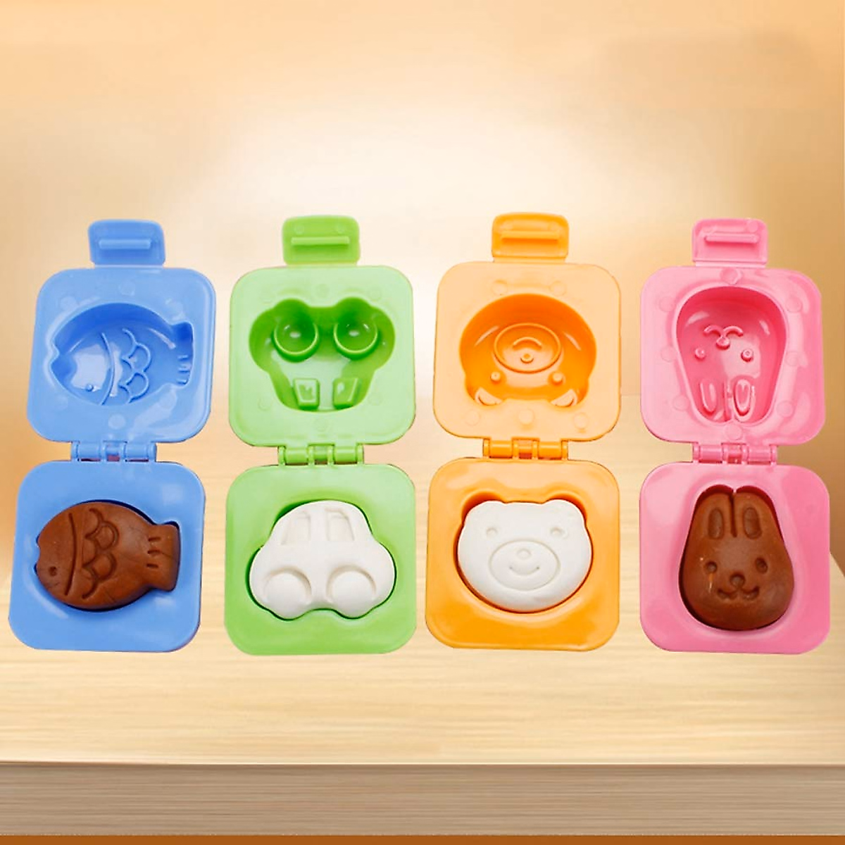 Boiled Egg Mold, 6PCS Cartoon Cute Boil Egg Mold/Fish Car Heart Shape Egg Sushi Rice Mold Mould/Decorating Fondant Cake Tool, Rice Mold Kids Hard Boiled Egg Shaper