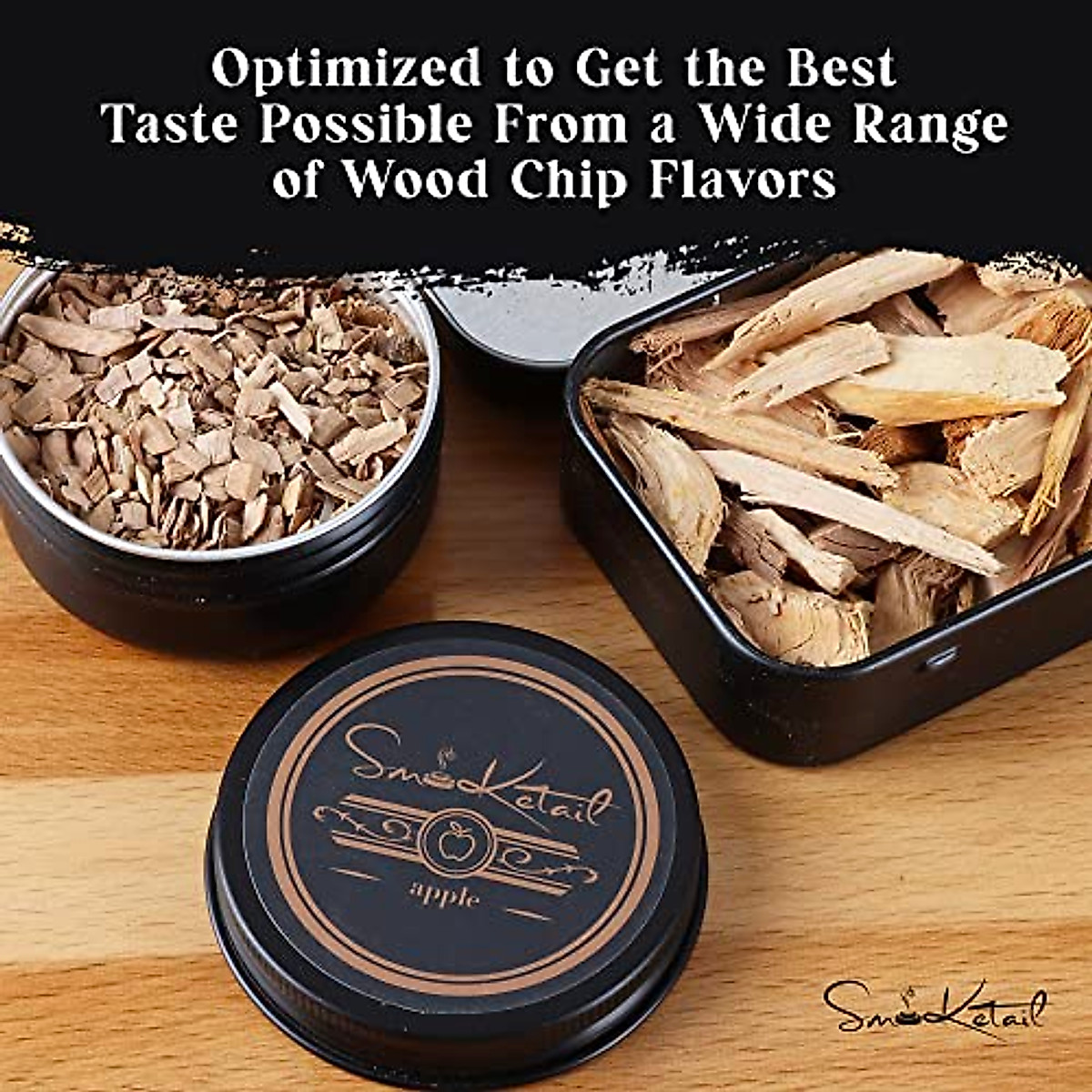 Smoketail Cocktail Smoker Kit with Torch, Topper, 9 Flavors and 18 Large and Small Wood Chips - Whiskey Smoker Kit, Old Fashioned Smoker Kit, Bourbon Smoker Kit, Drink Smoker (No Butane)