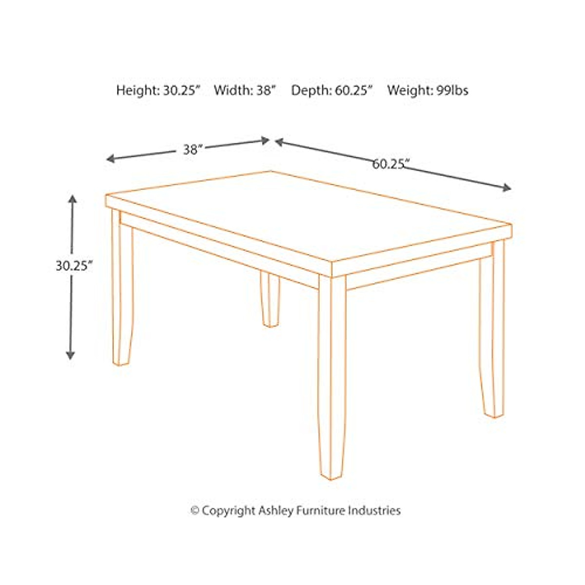 Signature Design by Ashley Lacey Traditional Faux Marble Dining Table, Medium Brown