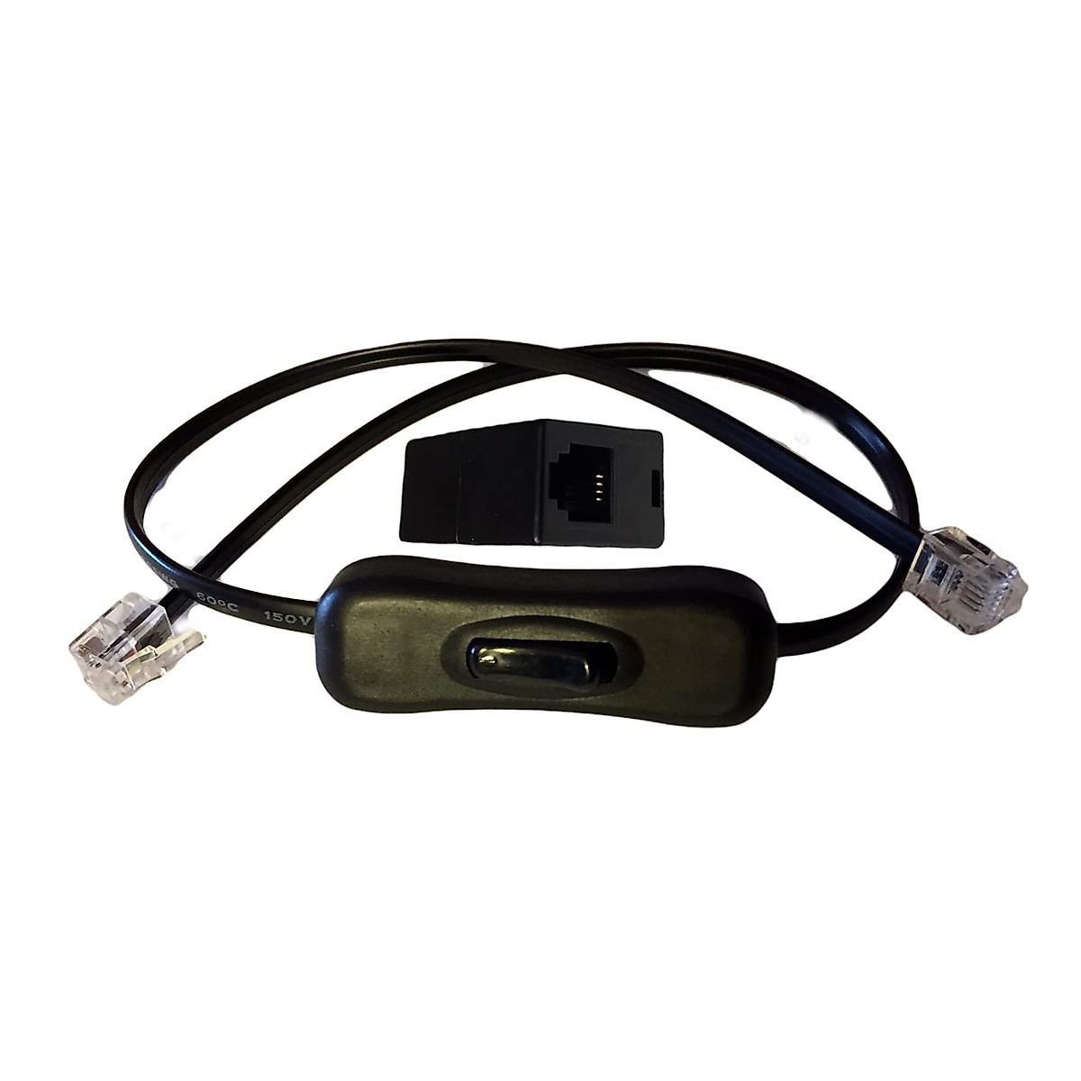 Power Button On/Off Disconnect Switch for Telephone Land Line Phone Cord Cable