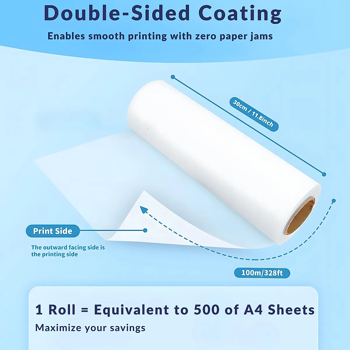 DTF Transfer Film - 11" x 328 ft DTF Film - Matte Finish, Cold Peel, Washable, High Ink Adhesion, DTF Paper - DTF Transfer Film Printer with Strong DTF Powder Adherence - DTF Film Roll for all Fabric