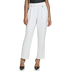 Karl Lagerfeld Paris Women's Everyday Relaxed Casual Pant, Soft White, 6