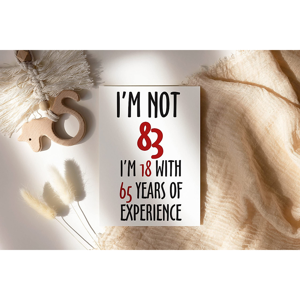 LissiArt97 Not 83 I'm 18 With 65 Years Experience Card - 83Rd Birthday Card For Men Women - Mom Dad Grandma Grandpa - Humour Joker Card - Funny Birthday Card - Greeting Card