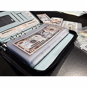 UMSICHT 12PCS A6 Binder Pockets with No Zippers, Zipless Budget Envelopes with Index Bits Design, A6 Binder Pouch for 6 Ring Binder, Money Folder Organizer,Clear PVC Savings Challenges Envelopes,12PCS