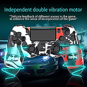 SZDILONG Wireless Controller for PS4 Gamepad Compatible with Playstation 4/Pro/Slim/PC,Double Shock/Bluetooth/Touchpad/Stereo Headphone Jack/Six-axis Motion Control/Charging Cable