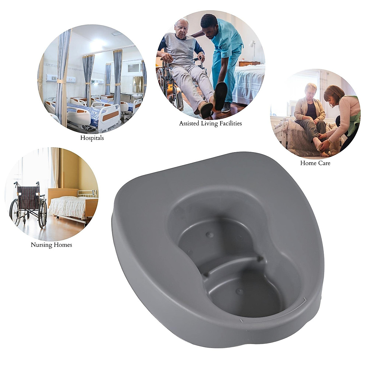 Heavy Duty Large Bariatric Bedpan – Wide Smooth Portable Contoured Stackable Bed Pan – - for Bed-Bound/Bedridden Patient. for Women and Men -15 Inches Long by 13 Inches Wide - Weight Capacity 450 lb