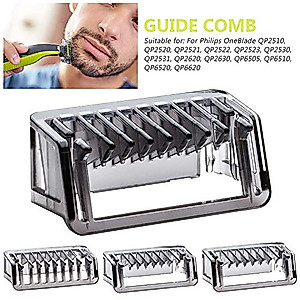 3mm Comb Trimmer Clipper for Philips OneBlade, Facial Hair Clippers Beard Trimmer Guide Comb, Replacement Shaver Comb