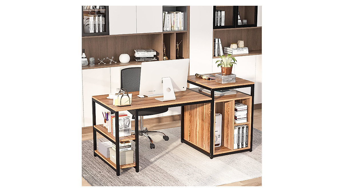 Large 70-Inch Computer Desk with Storage Shelf | Tribesigns Home Office