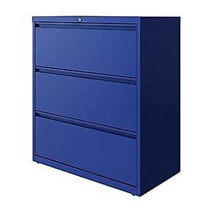 Hirsh 36-in Wide HL10000 Series 3 Drawer Metal Lateral File Cabinet Classic Blue