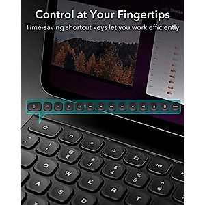 ESR iPad Keyboard Case for iPad Pro 12.9 inch (3rd, 4th, 5th, 6th Generation), Easy-Set Floating Cantilever Stand, Precision Multi-Touch Trackpad, Multi-Color Backlit Keys, Magic Keyboard, Black
