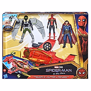Spider-Man Marvel: Spider Escape Jet, with 3 Action Figures in 6-Inch Scale, Including Spider-Man and Marvel's Vulture, 4 Projectiles, Ages 4 and Up