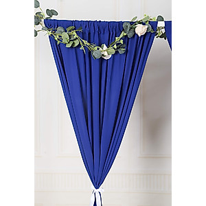 SHERWAY 9.5 Feet x 10 Feet Royal Blue Photography Backdrop Drapes, Smooth Polyester Window Curtain for Wedding Ceremony Party Decoration (10% Transparency)