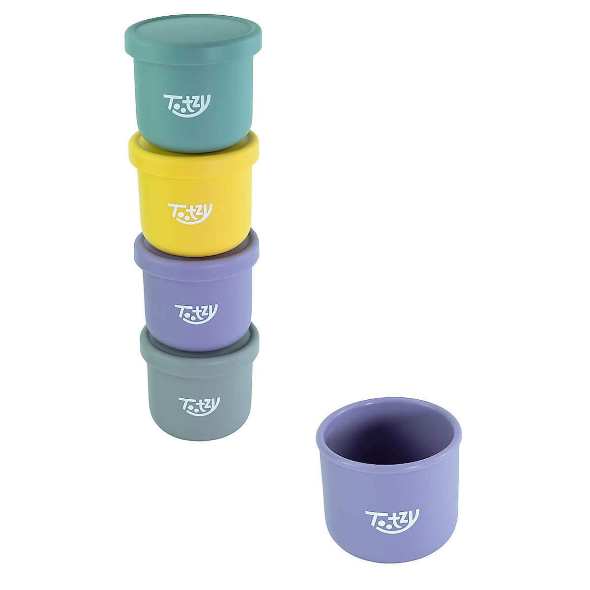 Tootzy Premium Small Silicone Container 8.5 oz. - Microwave, Dishwasher Safe, Reusable & BPA-Free Fruit Container, Perfect for Outdoors, Office,Eco-Friendly, Set of 4