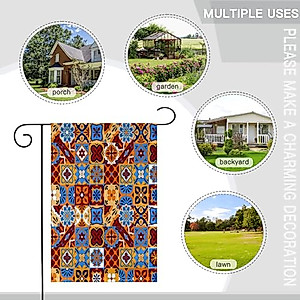 Double-sided garden flag Mexican Talavera Ceramic Tile Pattern Outdoor Flag Garden Flag Yard Outdoor Decoration （12×18in）.