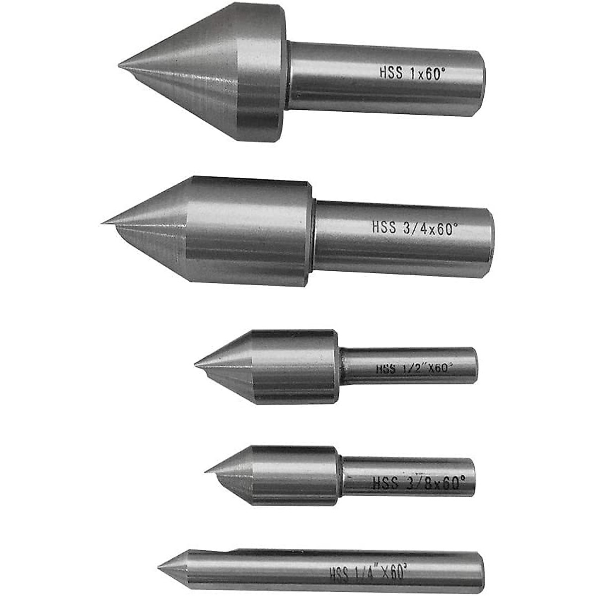 1/4-1" 90 Degree HSS Single Flute Countersink 5 Pc. Set