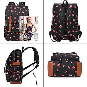 YGR Floral Laptop Backpack for Women, Female, College, Travel, Business, Outdoor Sports, Office, Work (Mushroom)