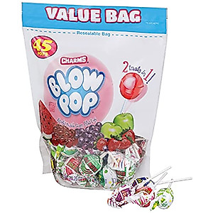 Charms Blow Pops, Assorted Flavors, 45 Count - 29.25 Ounce Bag (Packaging may vary)
