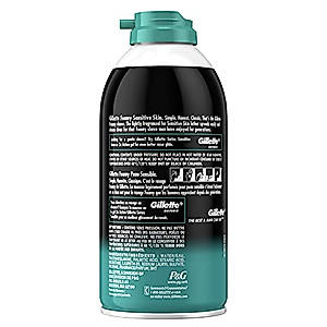 Gillette Foamy Shaving Cream, Sensitive Skin, 11 Ounce (Pack of 6)